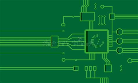 Vector Background In The Form Of A Computer Chip Green Stock Vector Illustration Of
