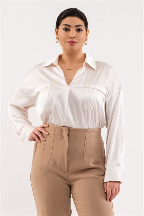 Plus Size Satin Blouse Multiple Colors Ever Rhode