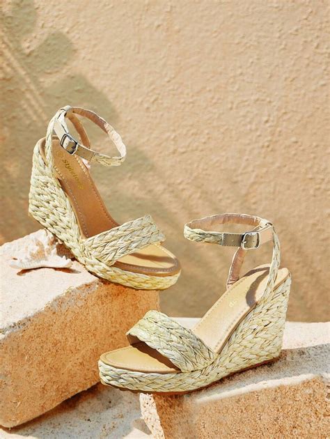 Styleloop Rope Woven Wedge Thick Sole Sandals Party Shoes Wedding