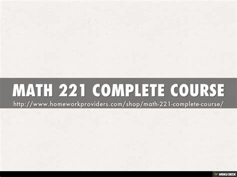 Math 221 Complete Course Ppt