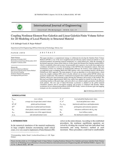 Pdf Coupling Nonlinear Element Free Galerkin And Linear Galerkin