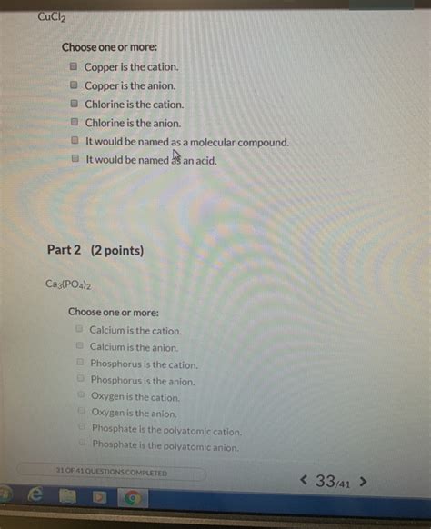 Solved Identify The Cation And Anion If The Formula Is Not