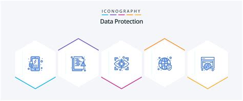 Data Protection 25 Blue Icon Pack Including Data Compliance Eye Verified Secure 17070756