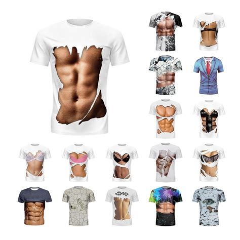 Funny Muscle D Graphic Printed T Shirt Summer Unisex Fashion Casual Short Sleeved Harajuku