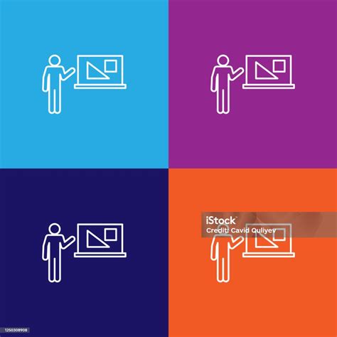 Icône De Lenseignant De Géométrie Pictogramme De Signe De Symbole