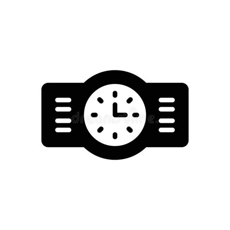 Black Solid Icon For Analog Watch And Wristwatch Stock Vector Illustration Of Countdown