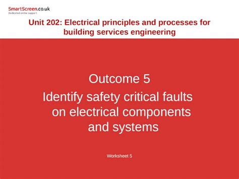 Ppt Outcome 5 Identify Safety Critical Faults On Electrical