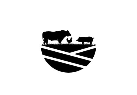 Premium Vector Cow Pig Chicken Farm Logo Vector Icon Illustration