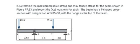 Solved 2 Determine The Max Compressive Stress And Max