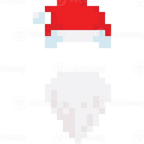 Pixel Art Santa Claus Beard With Hat 27191077 Png