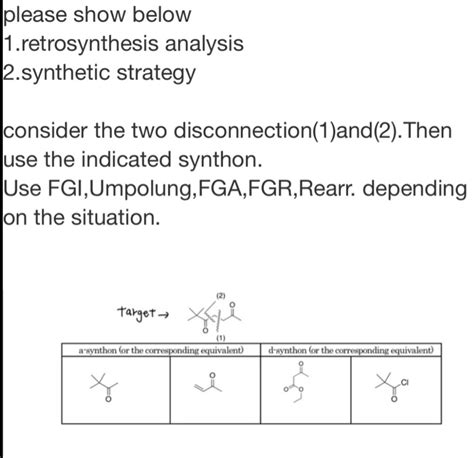 Solved Please Show Below 1 Retrosynthesis Analysis