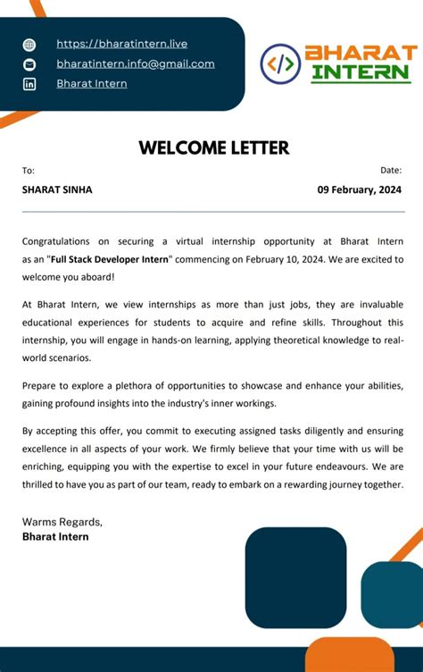 Sharat Sinha On Linkedin Fullstackdeveloper Bharatintern Internship