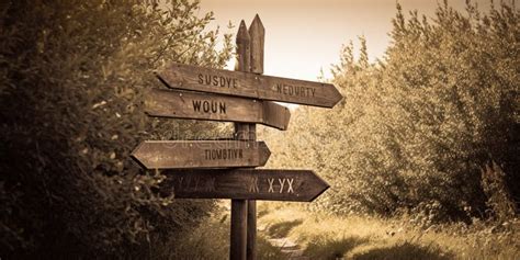 A Rustic Wooden Signpost With Arrows Pointing In Various Directions Representing Choices And