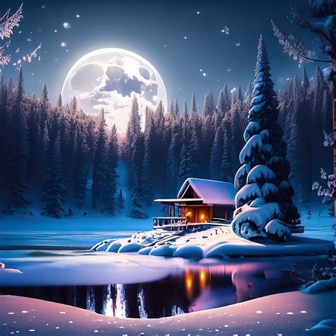 Download Ai Generated Moon Lake Royalty Free Stock Illustration