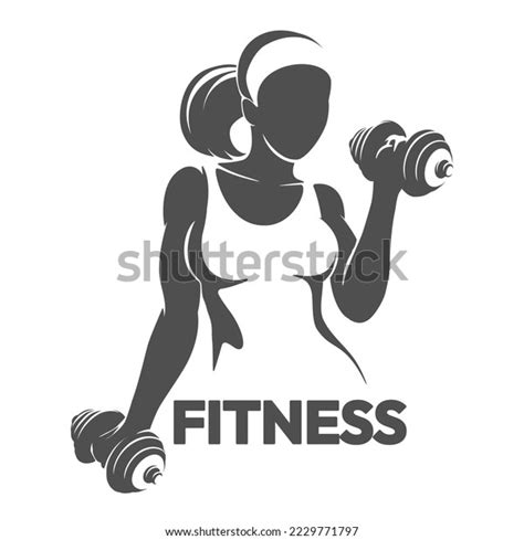 Fitness Club Logo Emblem Woman Silhouette Stock Vector Royalty Free