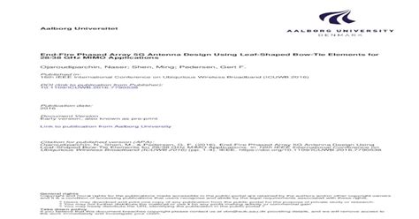 Pdf End Fire Phased Array 5g Antenna Design Using End Fire Phased