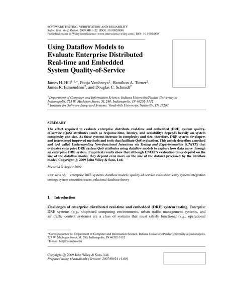 Pdf Using Dataflow Models To Evaluate Enterprise Distributed Real