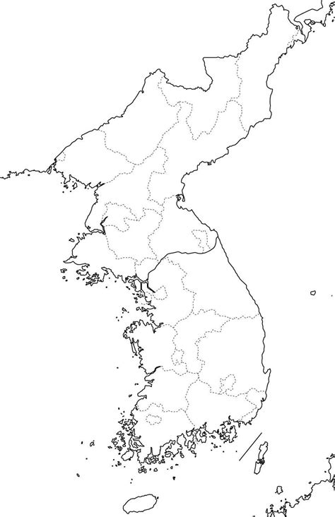 와이드맵 대한민국 백지도 A4 사이즈 일러스트 지도 지도 패턴