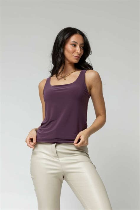 Plum Double Layer Cami Womens Top Motto Fashions