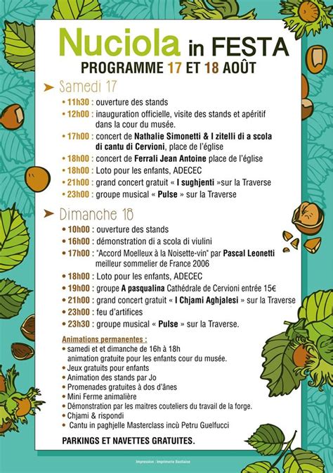Foire de la noisette Festa di a nuciola le 17 août 2019 CorsEvent