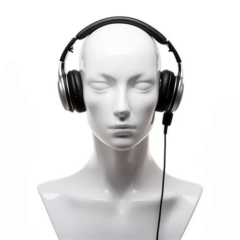 Premium Ai Image A Mannequin Wearing Headphones With A Pair Of Headphones