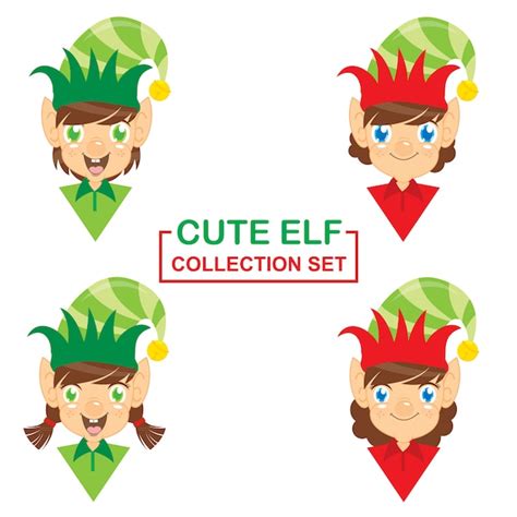 Premium Vector Cute Elf Collection Set