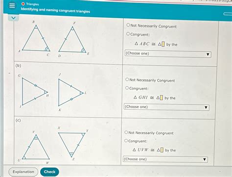 Solved Trianglesidentifying And Naming Congruent