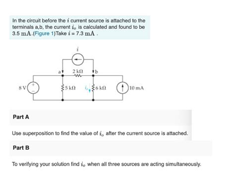 Solved In The Circuit Before The I Current Source Is Chegg