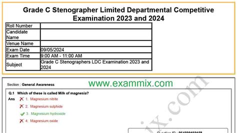 SSC Grade C Stenographers LDC Exam Question Paper 2024 PDF