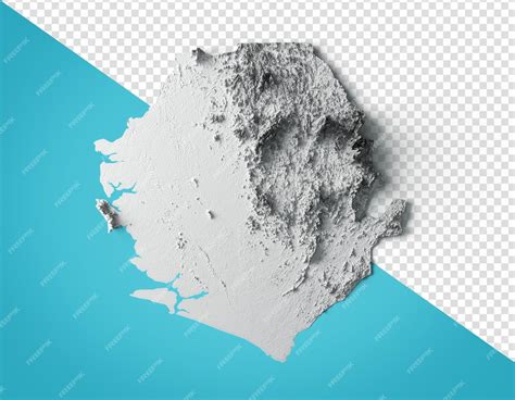 Premium Psd Sierra Leone Map Shaded Relief Map 3d Illustration