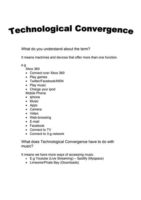 Technological Convergence Doc