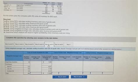 Solved Exercise 6 4 Algo Calculate Inventory Amounts When Chegg Com