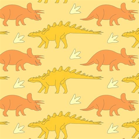 Premium Vector Cute Cartoon Dinosaurs Seamless Pattern