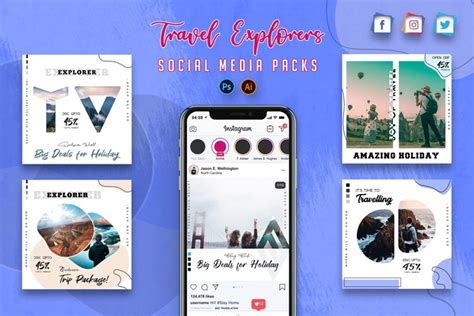 Travel Explorers Social Media Template 2533882