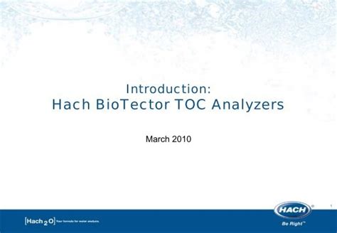 Hach Biotector Toc Analyzers