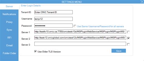 Settings Menu