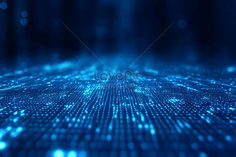 코드 그리드가있는 블루 기술 배경