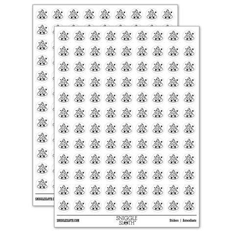 Deliciously Kawaii Chibi Pizza Slice 200 Round Stickers White