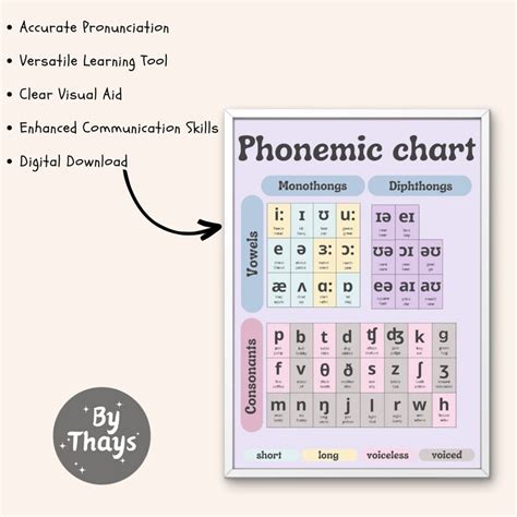 Phonemic Chart Poster Learn English Pronunciation Grammar Homeschool