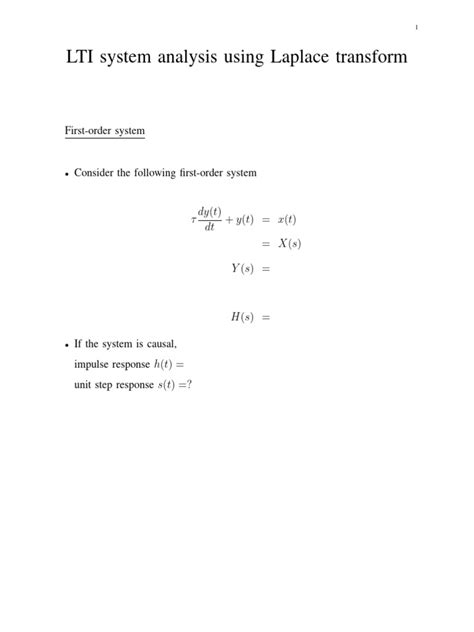 03 2 Lti System Analysis Pdf Laplace Transform Electrical Circuits
