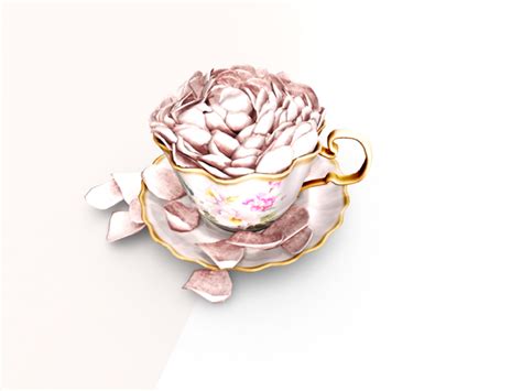 Second Life Marketplace Dust Bunny Wanderlust Rose Teacup Boxed