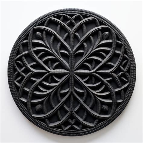 Premium Photo 3d Hemp Pattern Decorated Black Circular Laser Cut