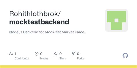 Github Rohithlothbrok Mocktestbackend Node Js Backend For Mocktest Market Place