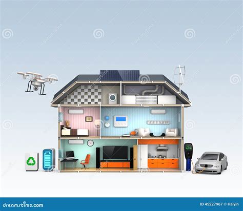 Energy Efficient House Concept With Classification Graph Cartoon Vector