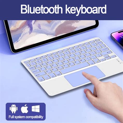 Touchpad Bluetooth Keyboard For Smart Phone Pc Computer Pro Mini Laptop Rechargeable Portable 10