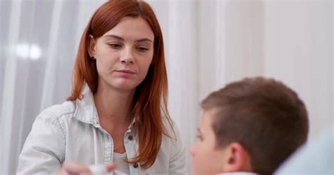 Mom Takes Care Of Sick Son Condition And Gives Him Nasal Drops For Virus And Allergies Medical