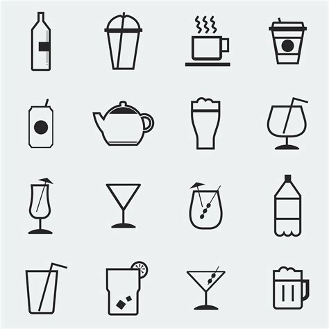 Refreshing Drinks Icons Collection Illustration Premium Vector Rawpixel
