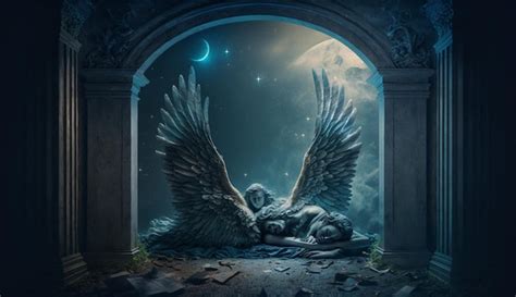 Premium Photo Beautiful Sleeping Angels Guardian Night Photography