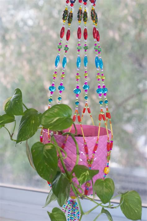 Bohemian Beaded Plant Hanger Suncatcher Planter Made To Etsy Israel