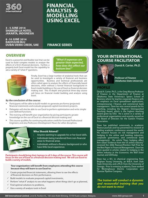Financial Analysis And Modelling Using Excel Pdf Sensitivity Analysis